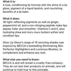 BECCA | Makeup | Becca Glow Gloss Lip Gloss | Poshmark